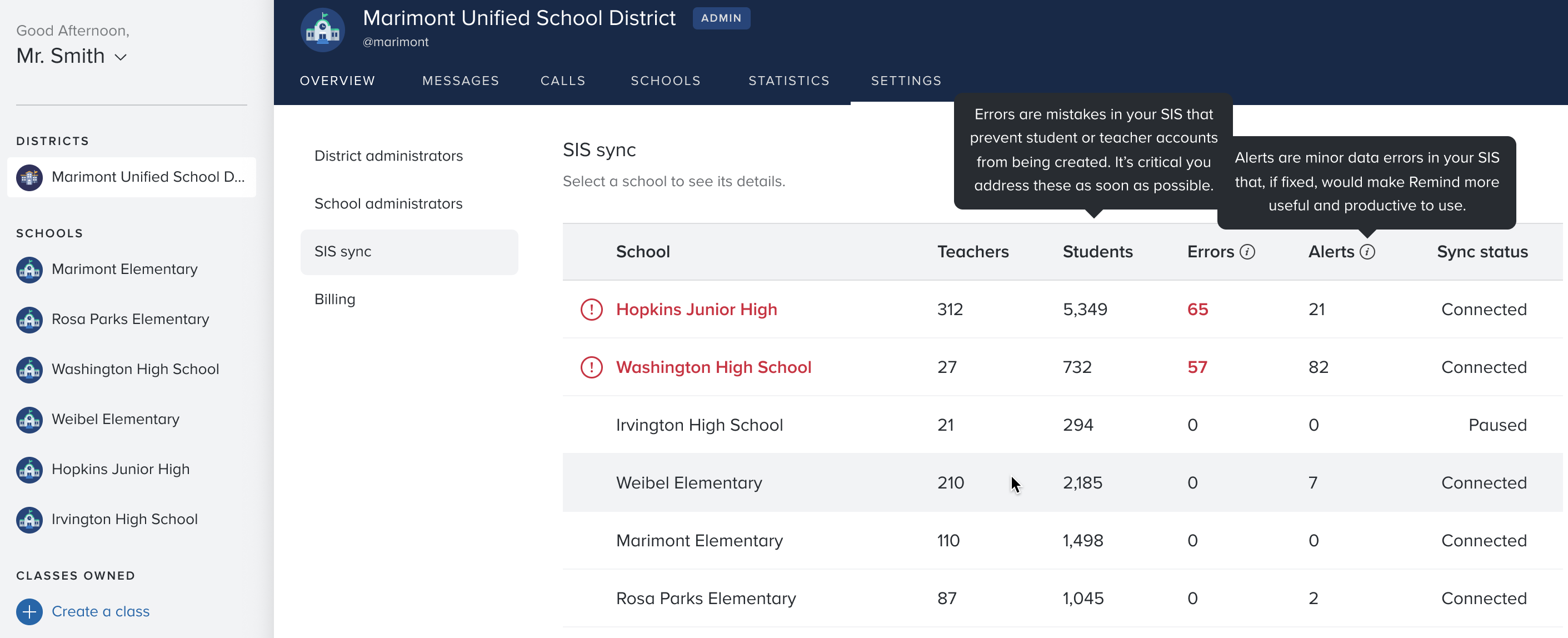 Manage your SIS sync – Help Center