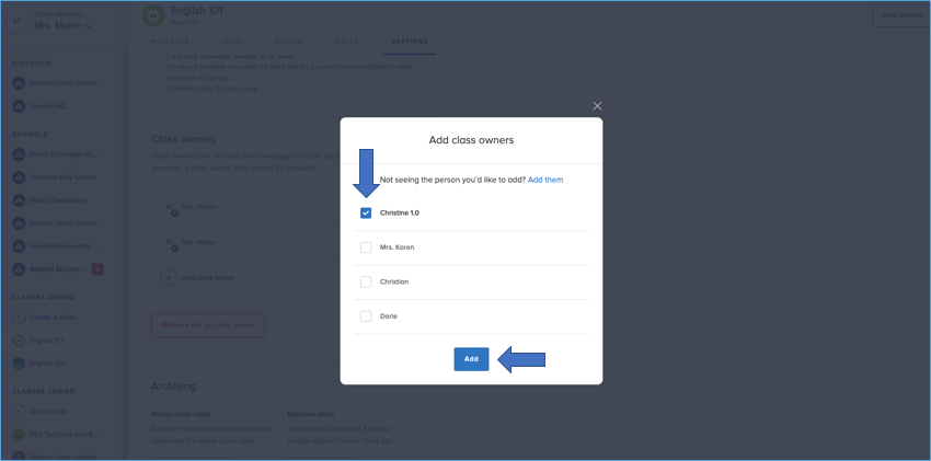 How do I add another owner to my class? – Help Center