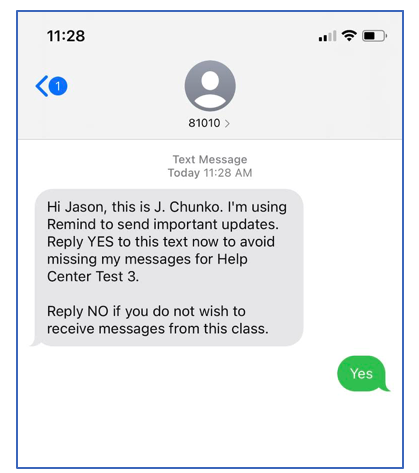 What Remind texts look like – Help Center